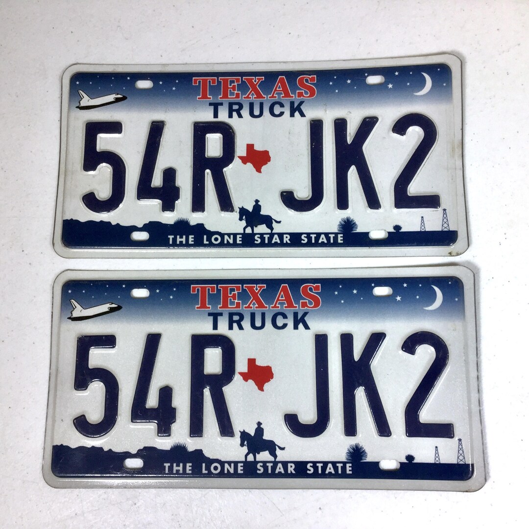 Pair Texas Truck License Plates, Matched Set Vintage TX Pickup Tags - Etsy