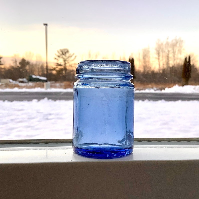 Sapphire Blue Glass Jar Belmont Labs Mazon Soap Jar Medicine | Etsy