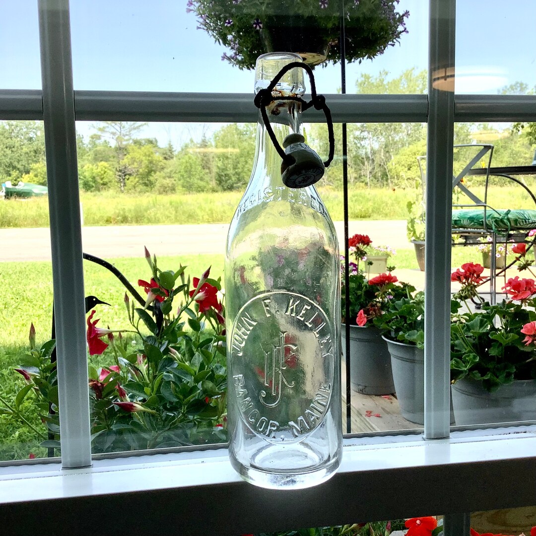 John F Kelley Brewery Bottle, Bangor Maine Glass Beer Hutter Stopper - Etsy