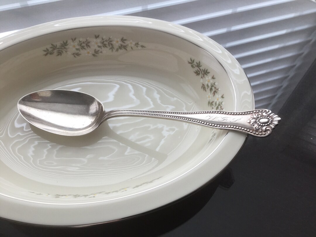 Antique Solid Sterling Silver Beaded Vegetable Serving Spoon, Lexington ...