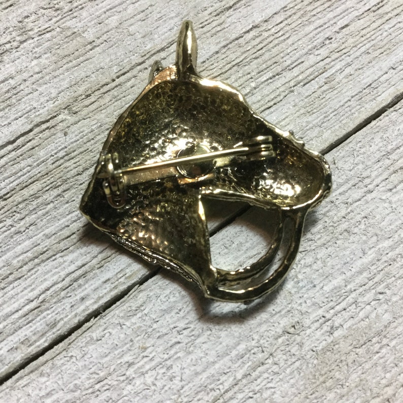 Horse Bust Brooch Show Jewelry Gold Tone Equestrian Lapel | Etsy