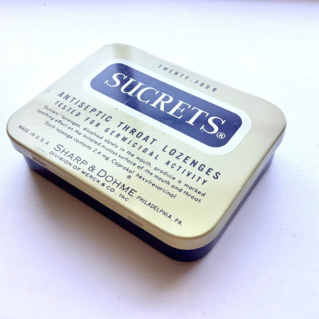 Sucrets Tin Box: Vintage Sore Throat Advertising, Retro Mid Century - Etsy
