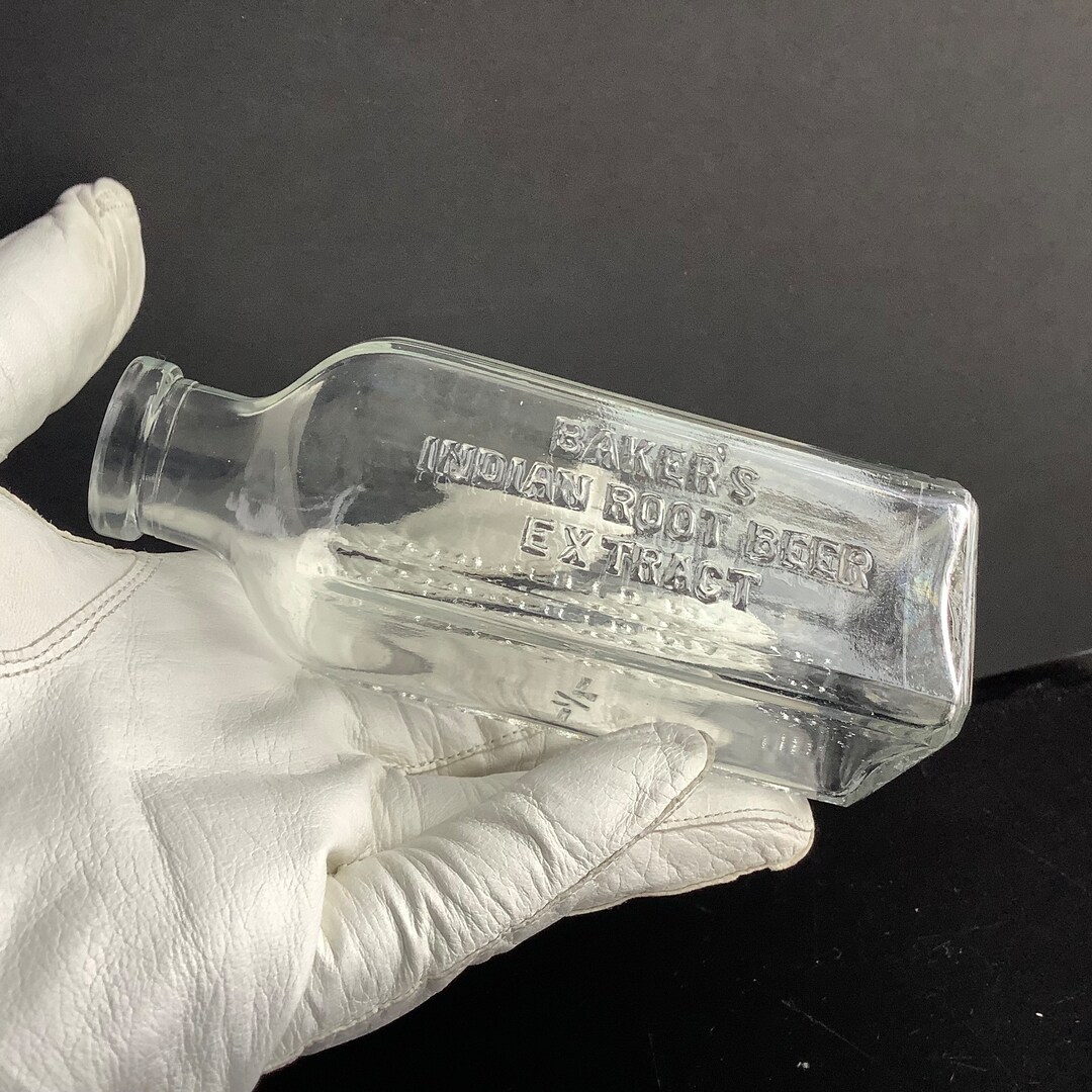 Baker's Indian Root Beer Extract Bottle Patent Medicine Bottle - Etsy