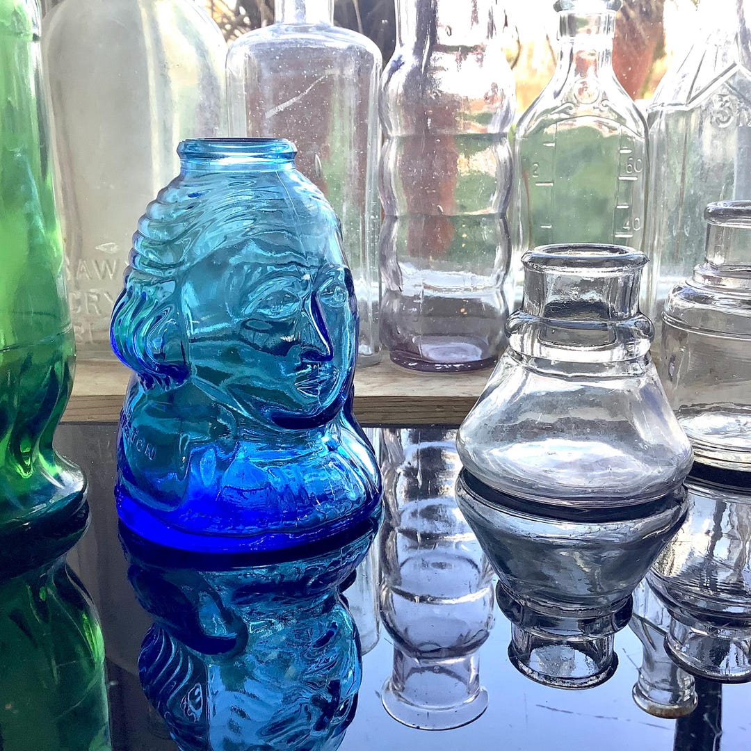 Blue Inkwell Bottle, Wheaton NJ, George Washington - Etsy