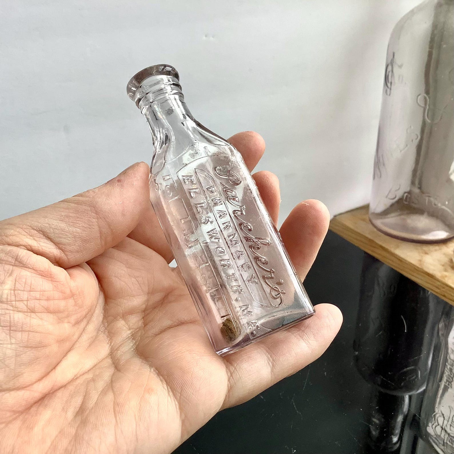 Parcher’s Pharmacy Bottle: Ellsworth, ME Small Embossed Prescription ...