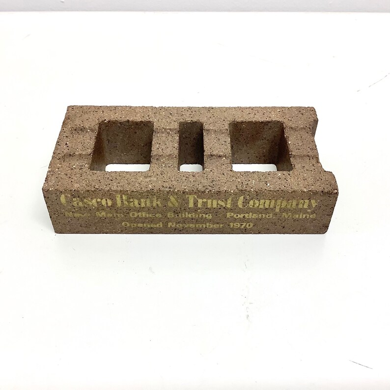 Concrete Block Paperweight Casco Bank & Trust Company - Etsy