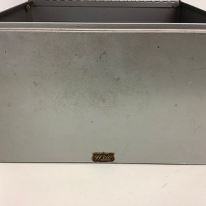 Weis Gray File Box Organizer, Mid Century Retro Industrial Rustic ...