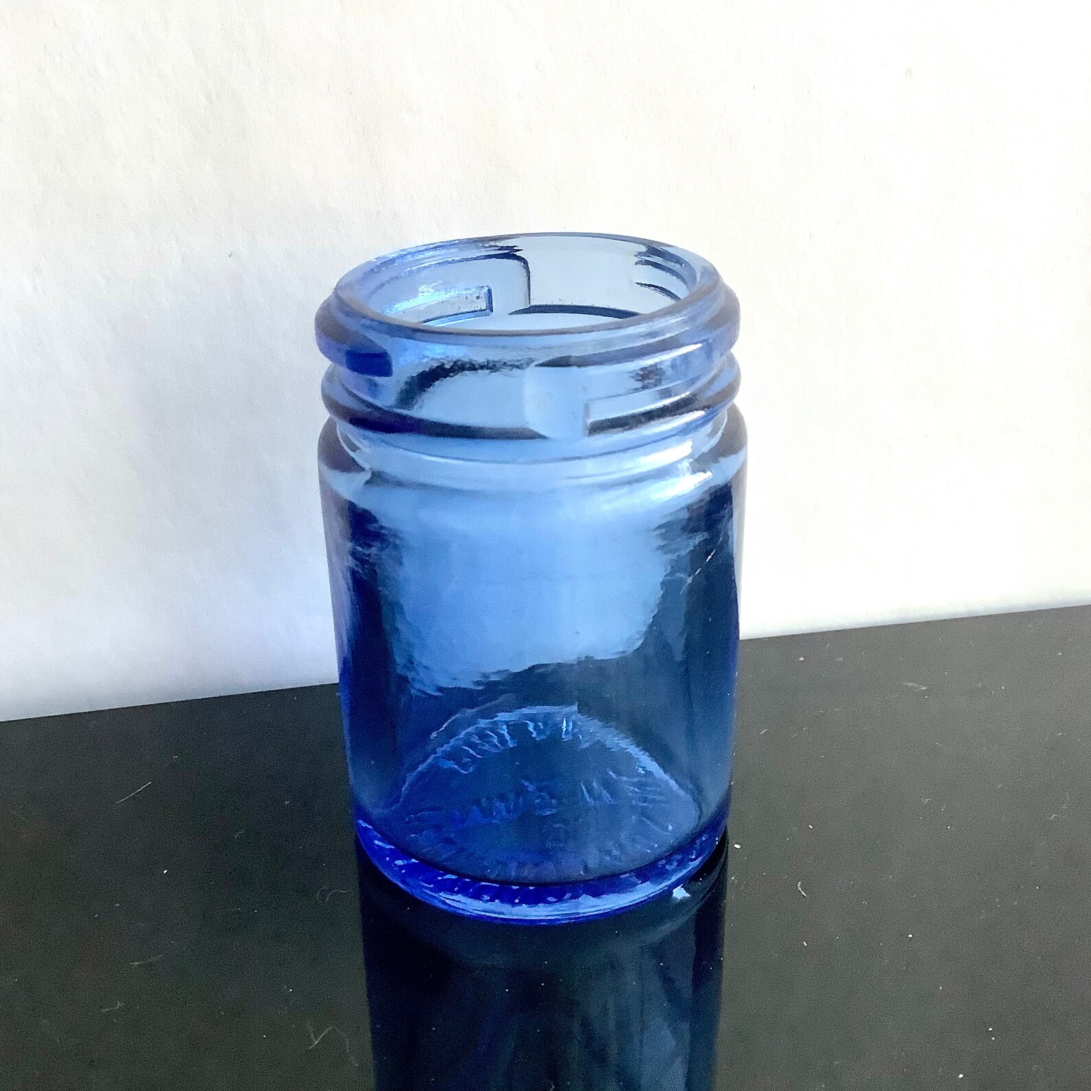 Sapphire Blue Glass Jar Belmont Labs Mazon Soap Jar Medicine - Etsy