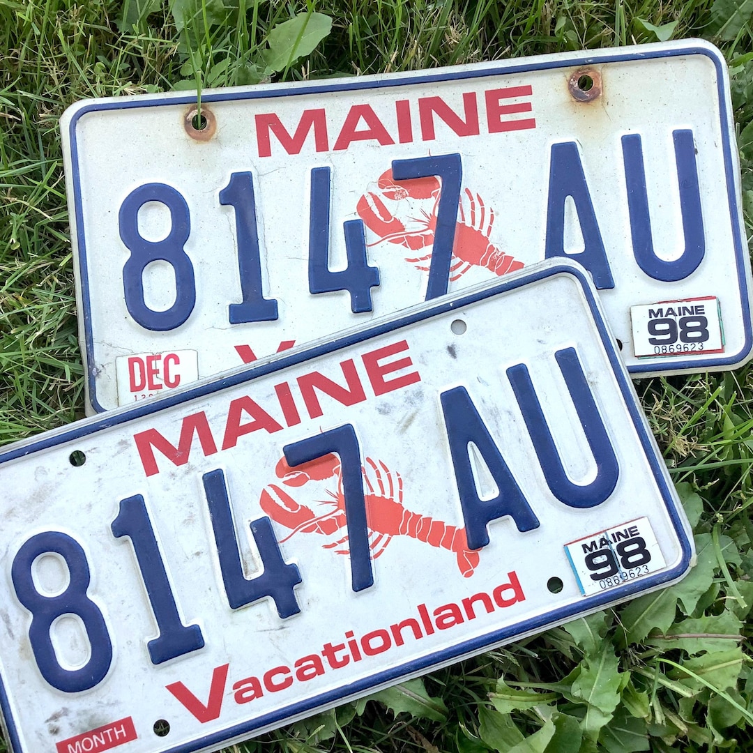 ONE Vintage Maine License Plate 8147 AU 1988 ME Lobster Tag - Etsy