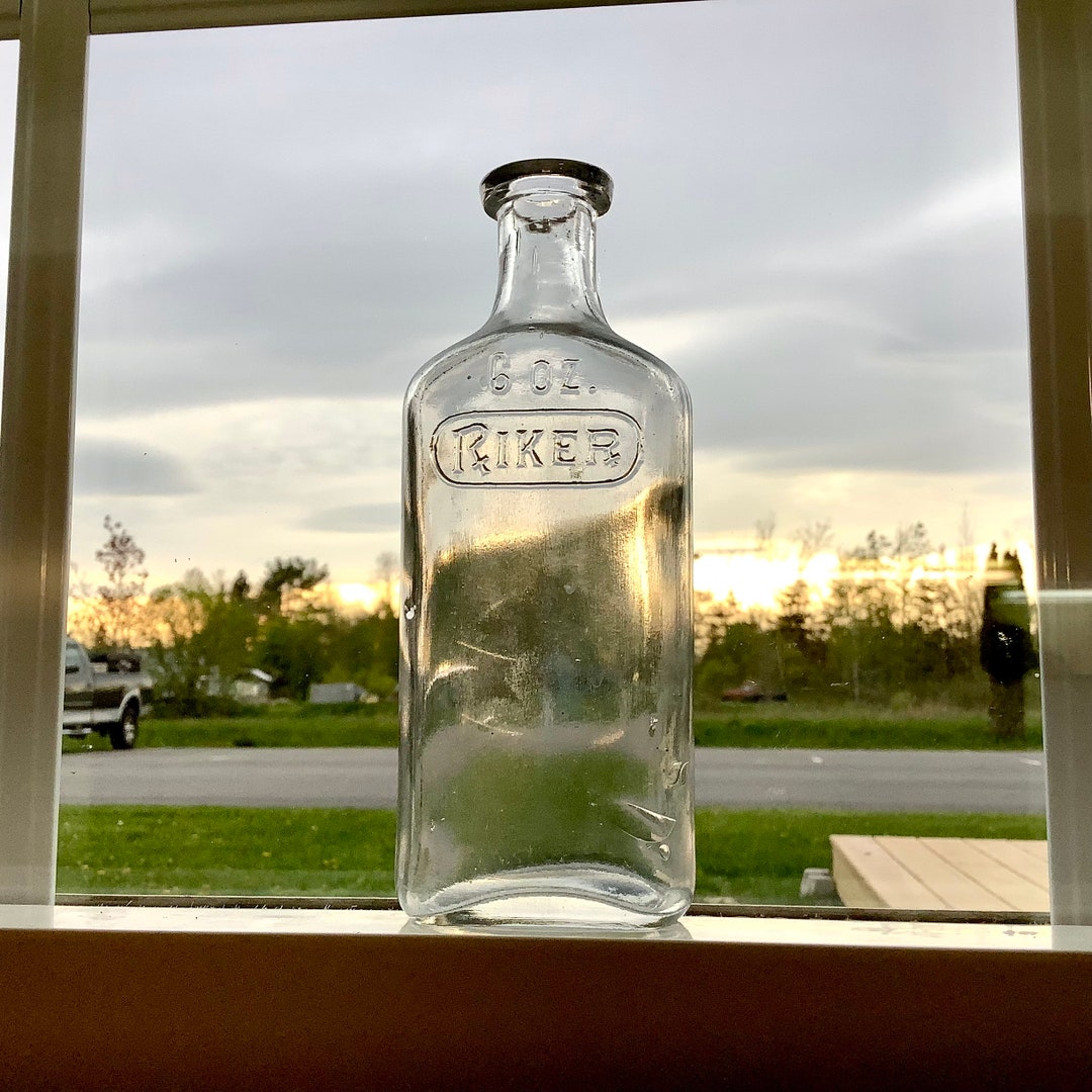 Riker 6 Oz Bottle, Clear Glass, Antique Druggist Medicine - Etsy