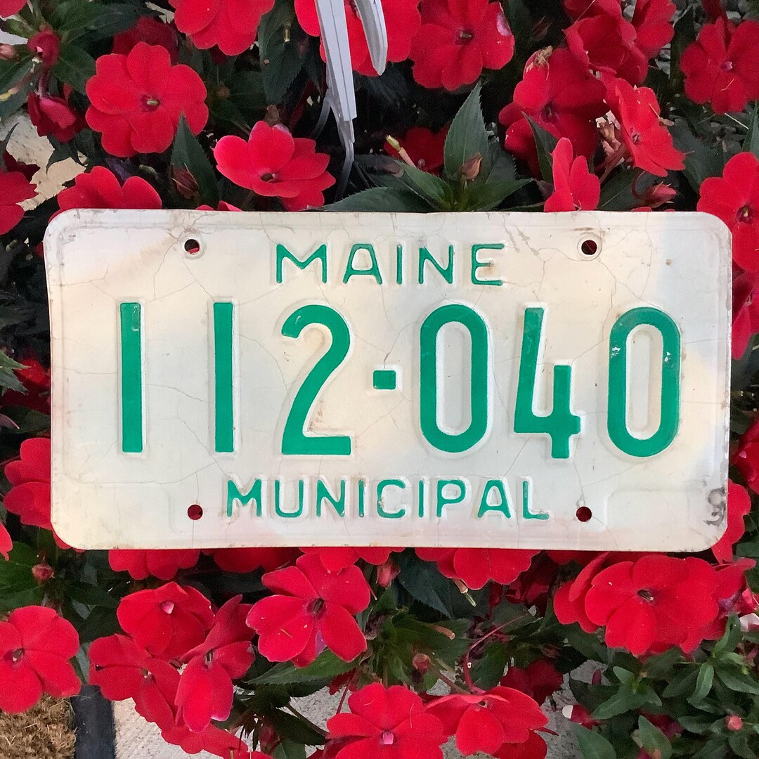 1985 Maine Municipal License Plate: Government Police Vehicle Tag ...