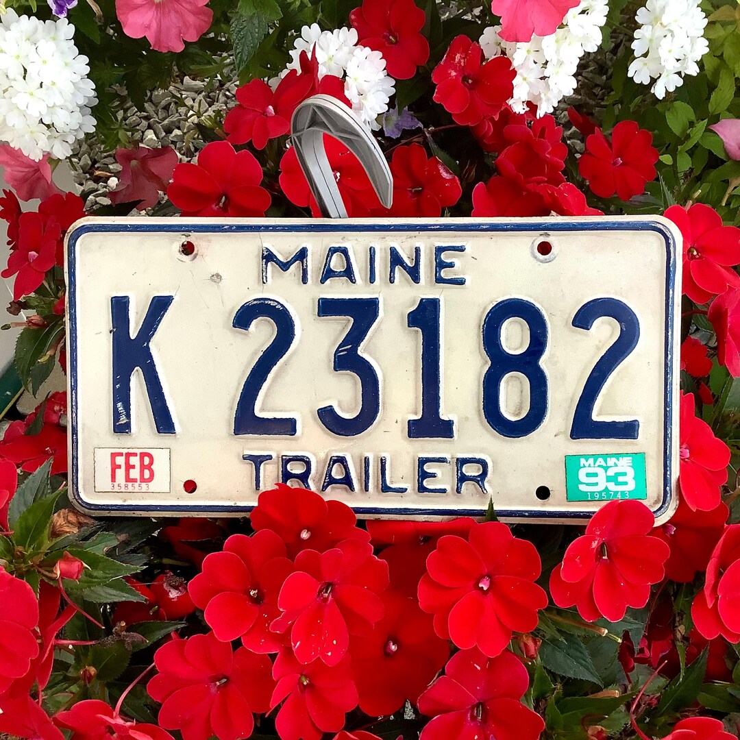 Maine Trailer License Plate K 23182 Vintage ME Tag - Etsy