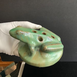 Fulper Green Flower Frog: Vintage Art Pottery, 5 Holes - Etsy