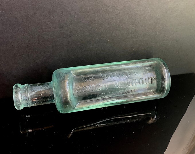 Dr. Hooker's Cough and Croup Syrup Bottle, Antique Victorian Sunken ...
