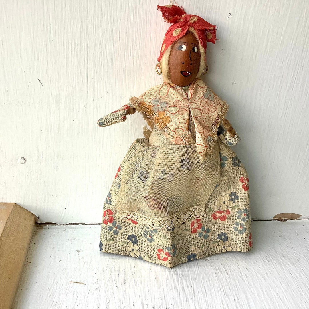 Pecan Nut Doll African American Folk Art Sideways Look - Etsy