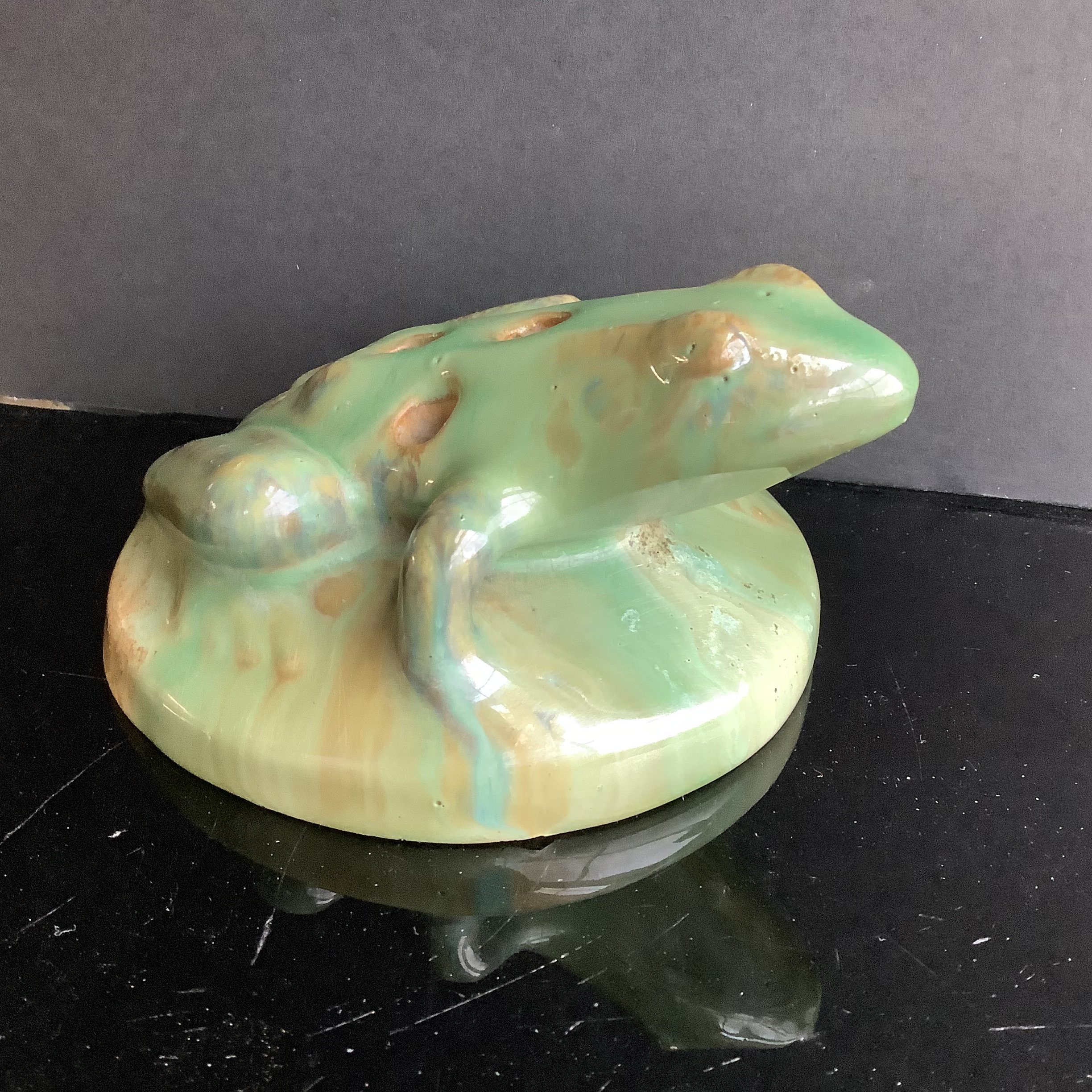 Fulper Green Flower Frog: Vintage Art Pottery, 5 Holes - Etsy