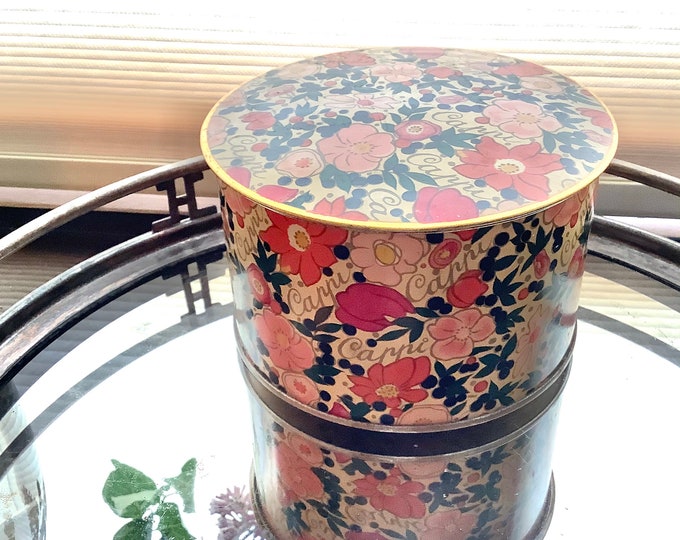 Cappi Dusting Powder Tin, Floral Art Deco Vanity Cheramy Capri - Etsy