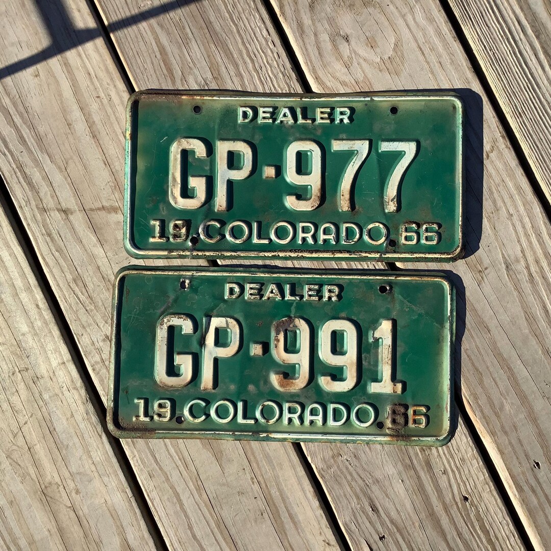 1966 Colorado Dealer License Plate: GP 977 or GP CO 991 Tag Choose 1 - Etsy