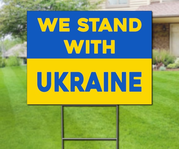 We Stand With Ukraine Double Sided Yard Sign With Stakes - Etsy