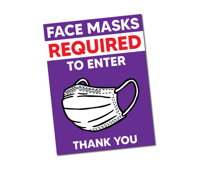 Face Mask Required to Enter Window Decal 7.5” X 10” - Etsy