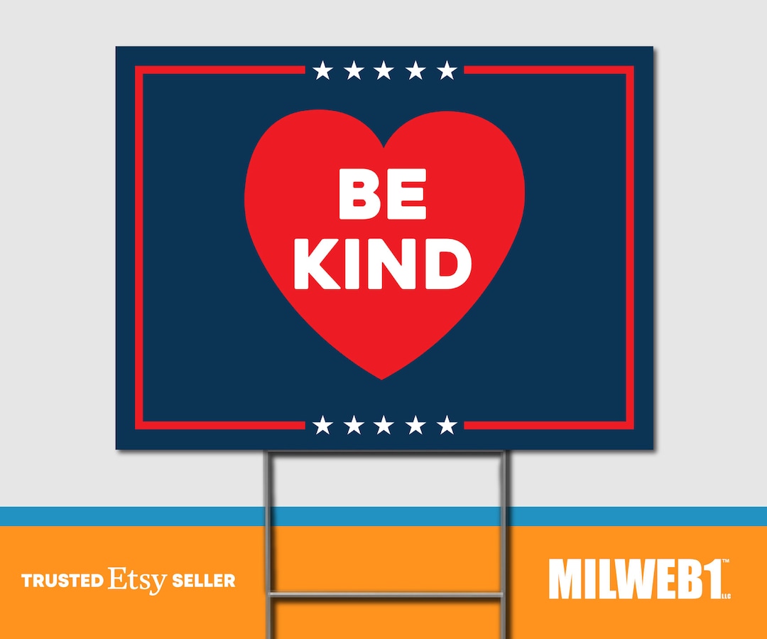 Be Kind - Double Sided Yard Sign With Stakes Sign - Etsy