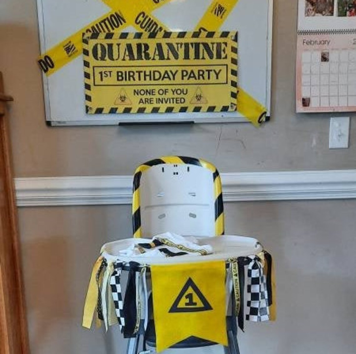 Quarantine First Birthday Vinyl Banner Sign Free - Etsy