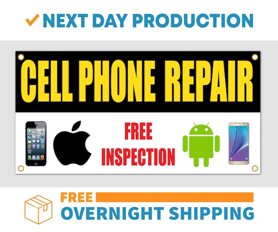 Cell Phone Repair Vinyl Banner Sign Free Overnight | Etsy
