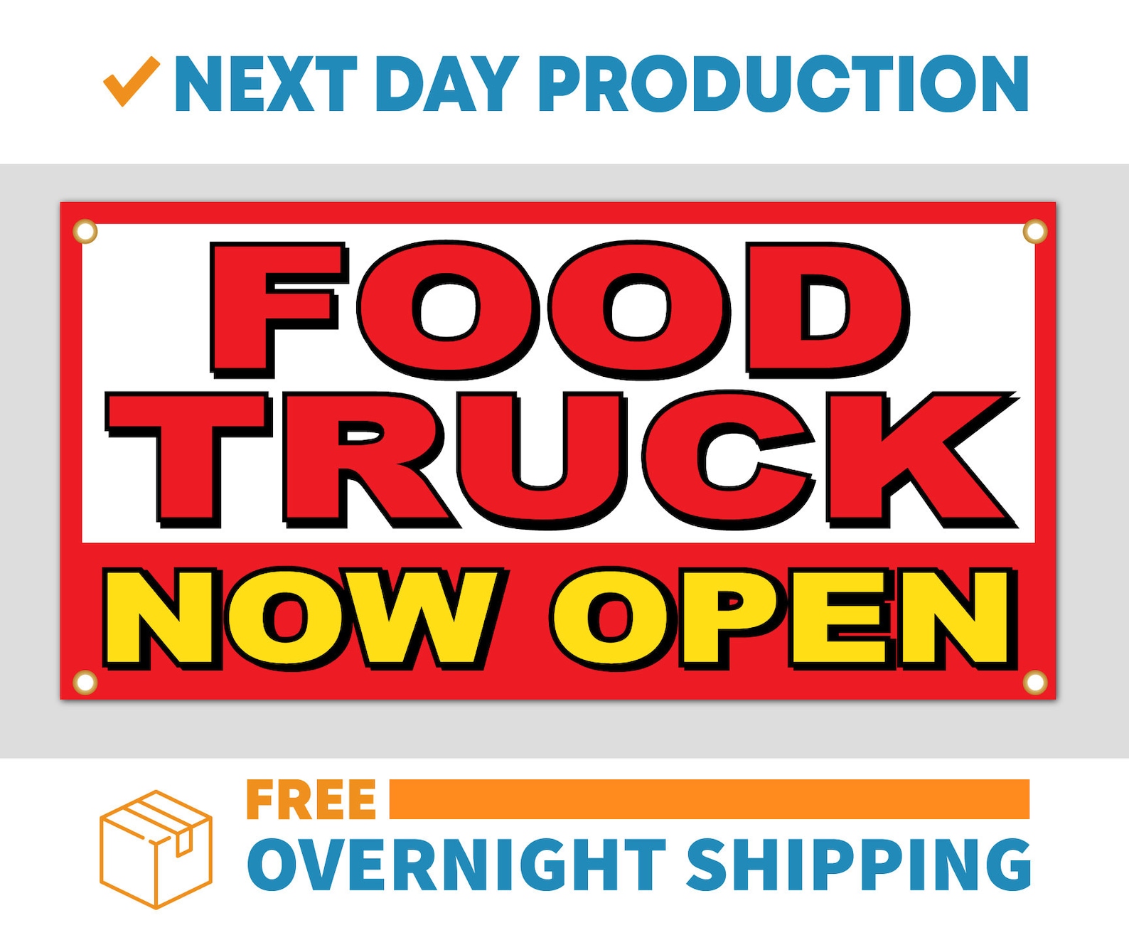 Food Truck Now Open Vinyl Banner Sign Free Overnight | Etsy