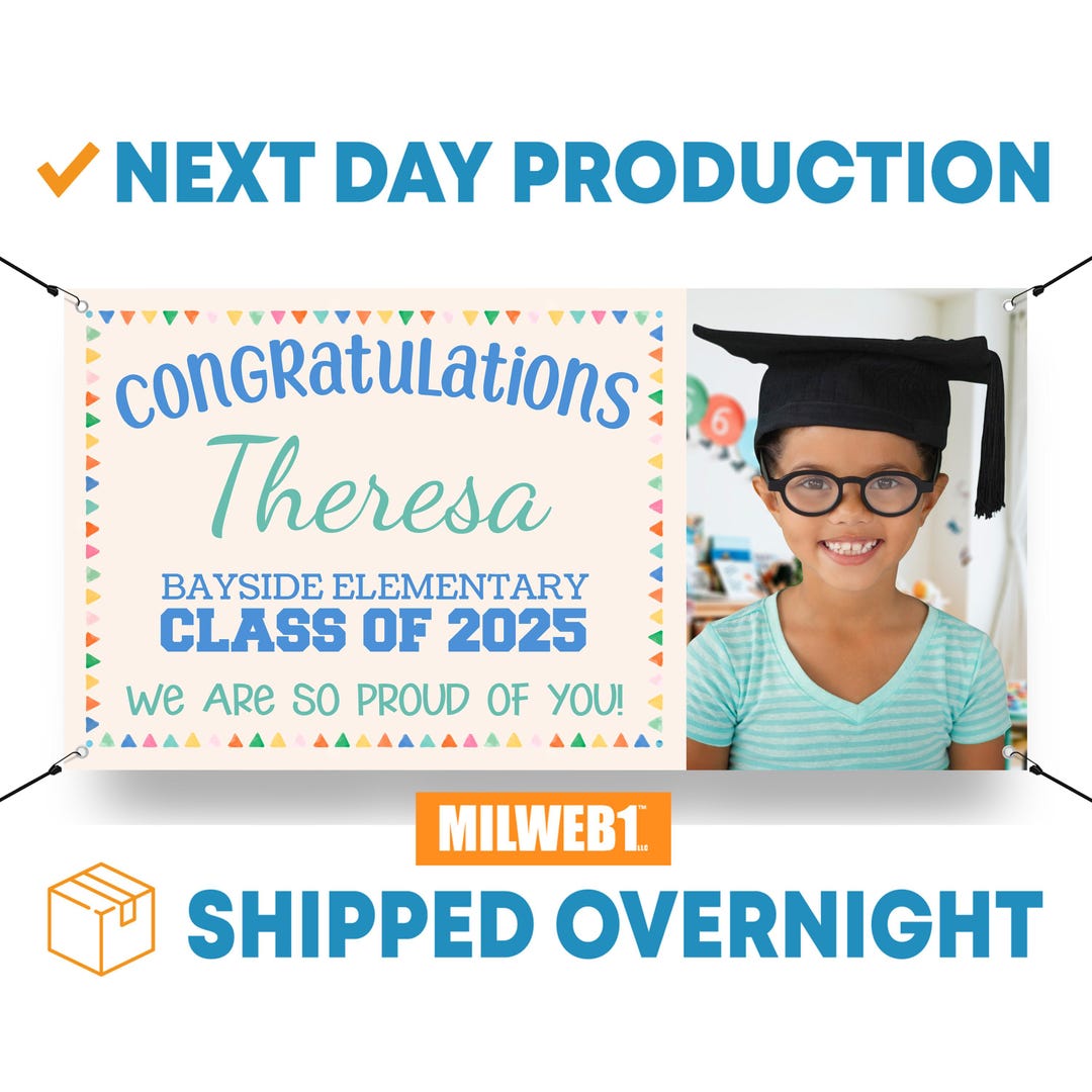 Kindergarten Graduation Banner 2025, Graduation Banner, Elementary ...