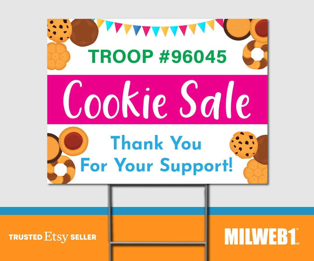 Cookie Sale - Double Sided Yard Sign With Stakes Sign - Etsy