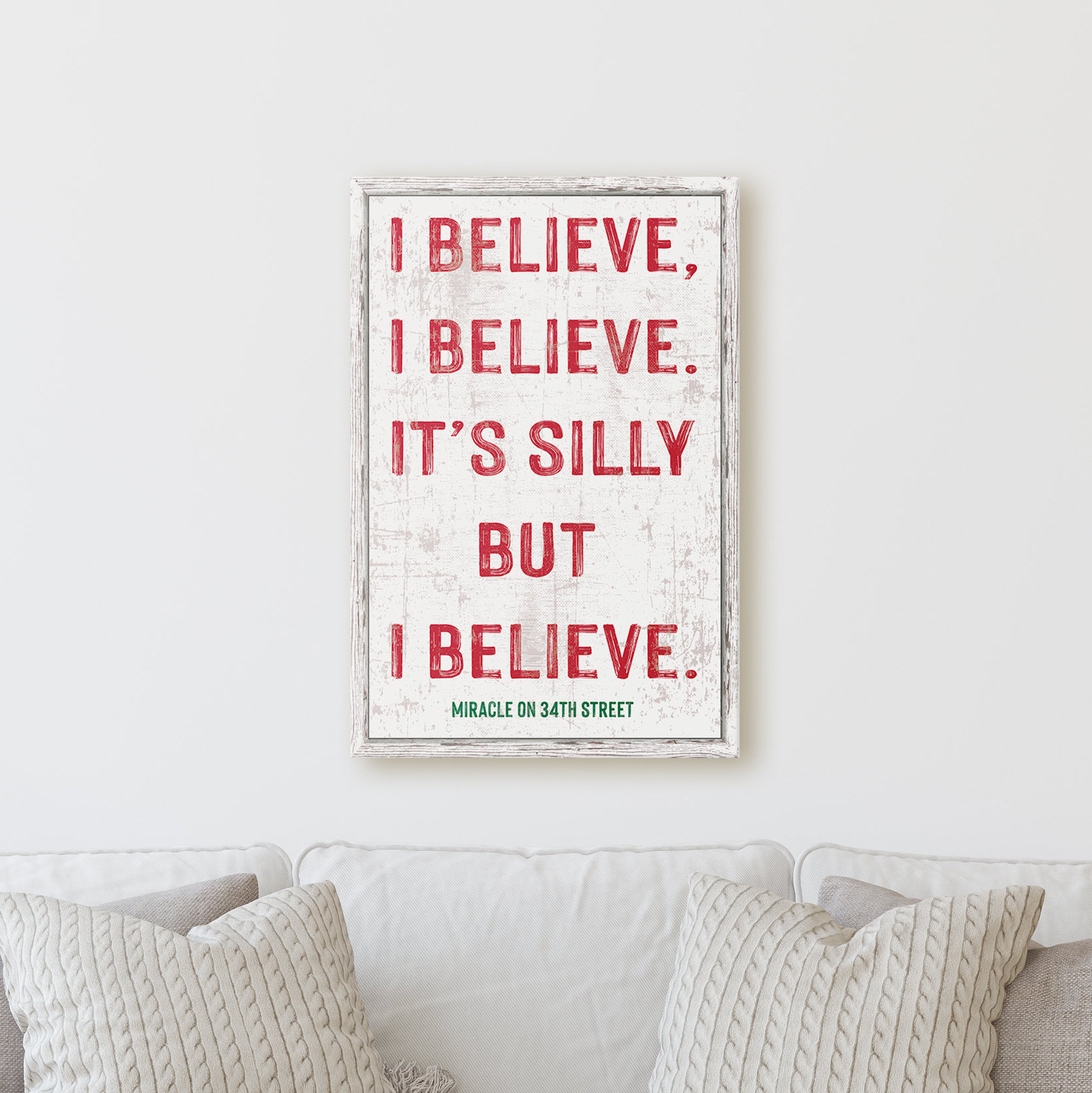 I Believe Miracle on 34th Street Sign Holiday Fun Modern | Etsy