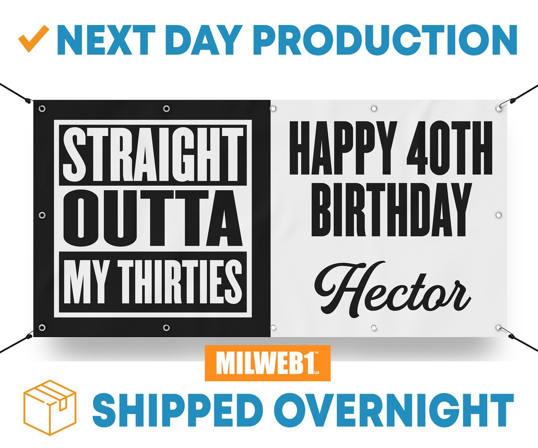 Straight Outta Happy Birthday - Vinyl Banner - Sign - Free Overnight ...