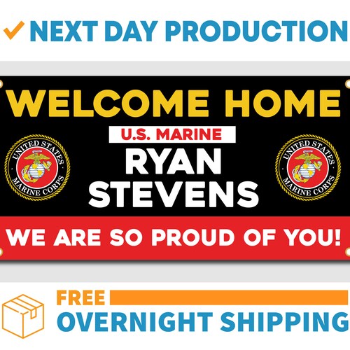 Custom U.S. MARINE Vinyl Banner Welcome Home or - Etsy