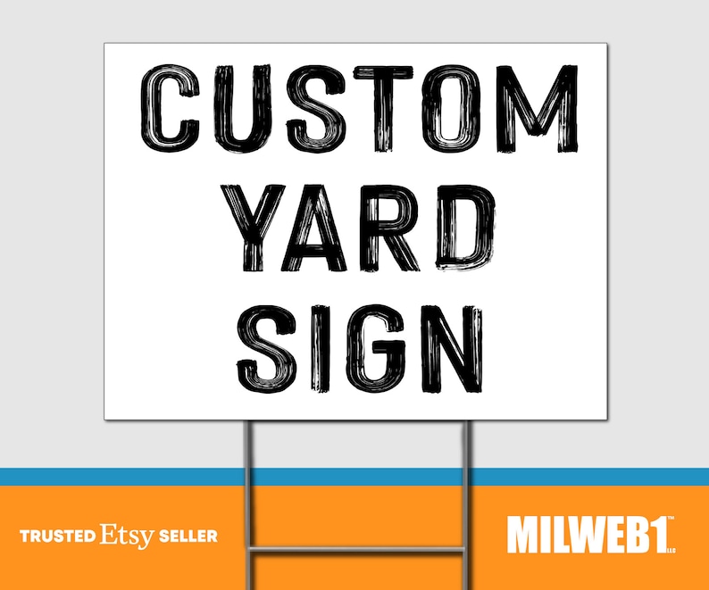 Custom Yard Sign - Double Sided Yard Sign With Stakes Sign - Etsy