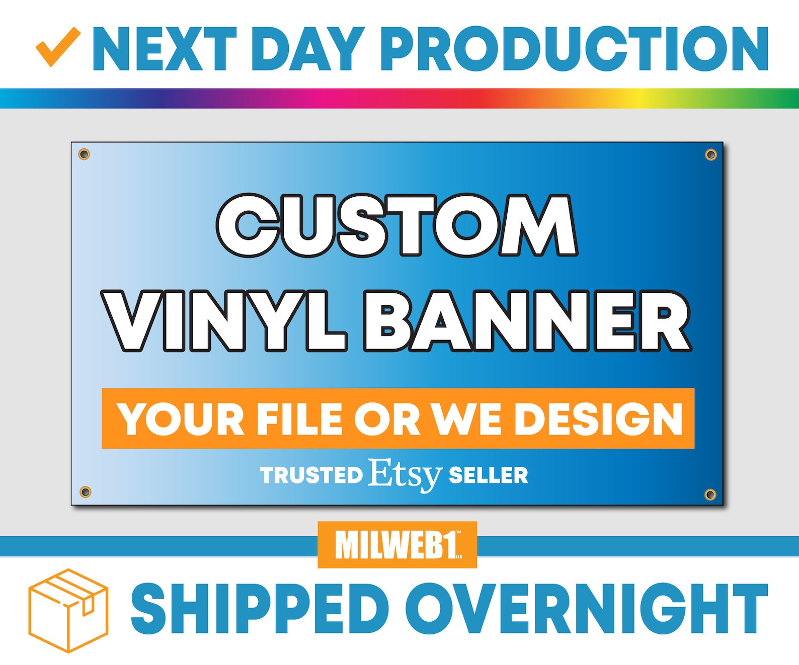 Full Color Custom Vinyl Banners Next Day Production Free - Etsy