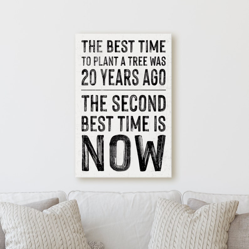 The Best Time to Plant A Tree 20 Years Ago Sign Work Office - Etsy