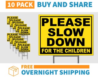 Please Slow Down Yard Signs - Etsy