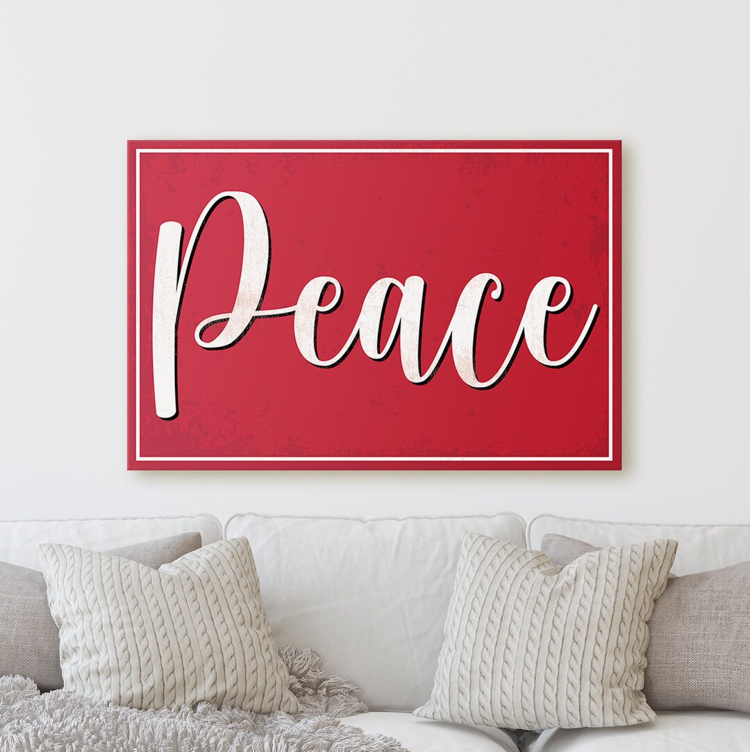 Peace Sign Holiday Fun Modern Farmhouse Christmas Wall Decor Rustic ...