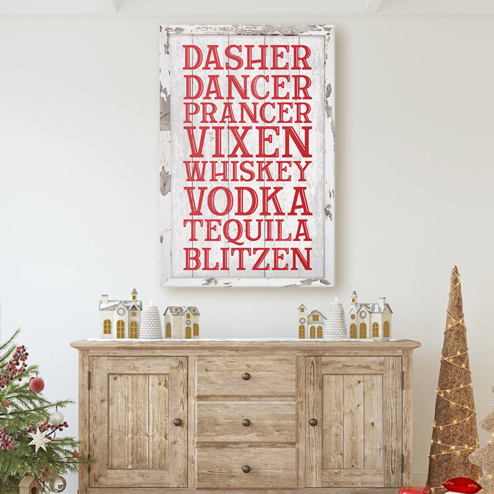 Dasher Dance Prancer Vixon Whiskey Vodka Tequila Blitzen Funny - Etsy