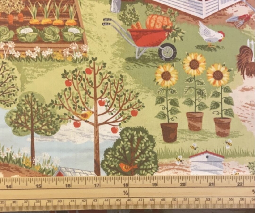 Fat Quarter Good Life Garden Scenic Farm 100% Cotton Quilting Fabric - Etsy