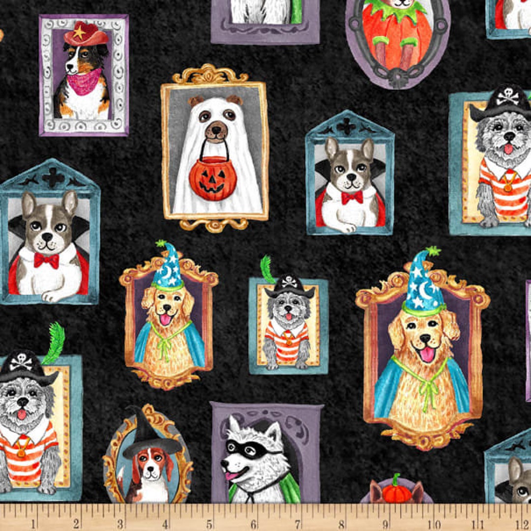 Fat Quarter Howl-o-ween Halloween Dogs in Frames 100% Cotton Fabric - Etsy