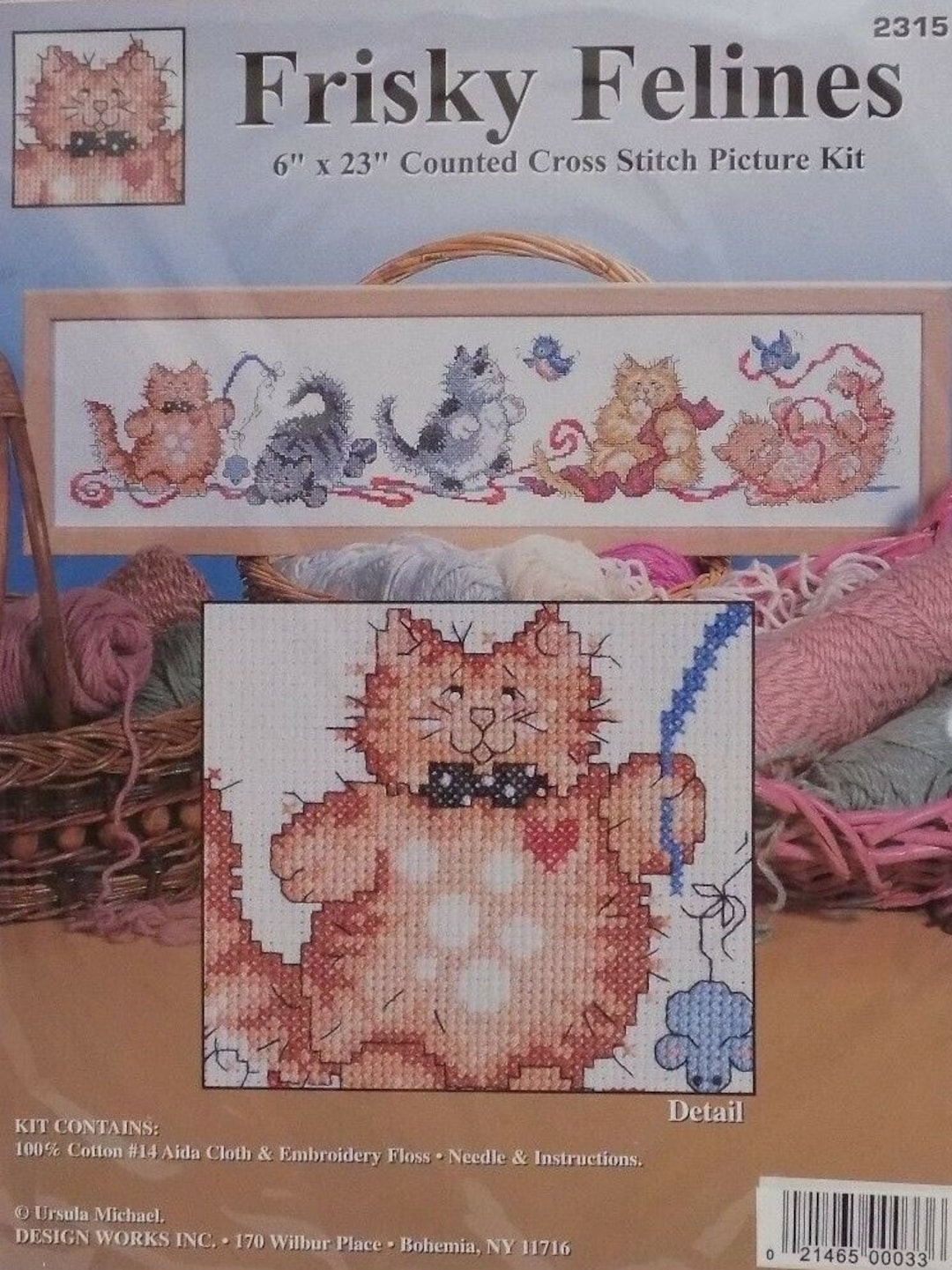Frisky Felines Row Cross Stitch Kit - Design Works - Whimsical Cats - Etsy