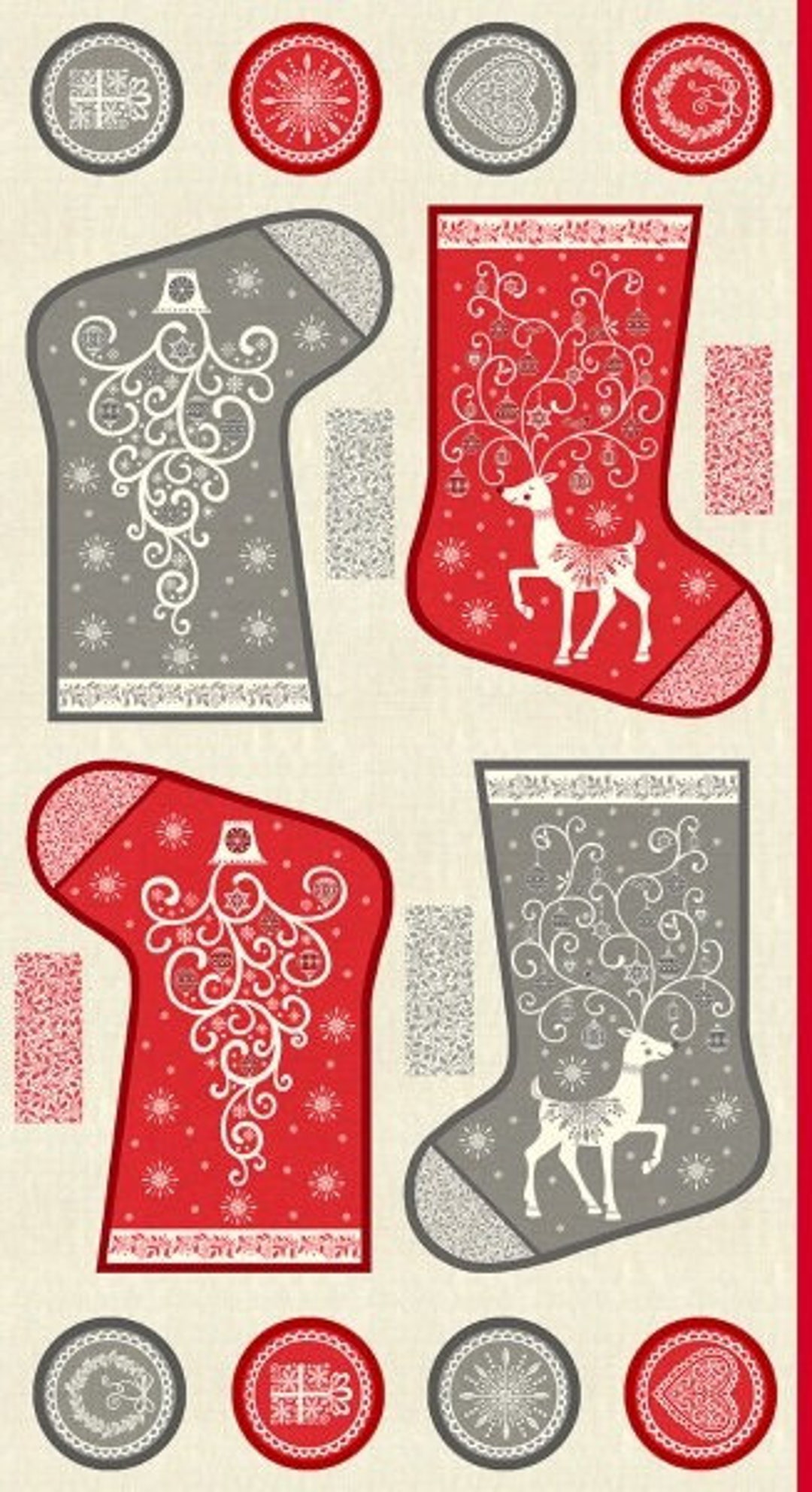 Christmas Scandi Stockings Holiday Cotton Quilting Fabric Panel - Etsy