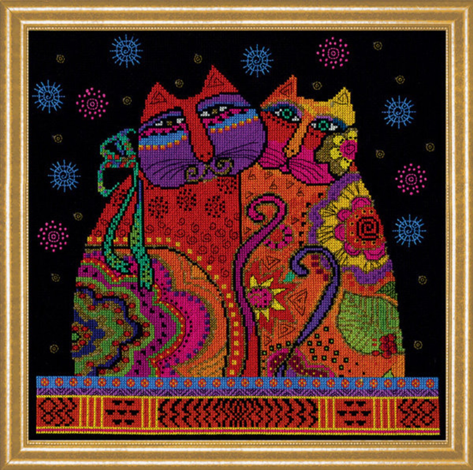 Cat Pair Laurel Burch Cats Counted Cross Stitch Kit | Etsy