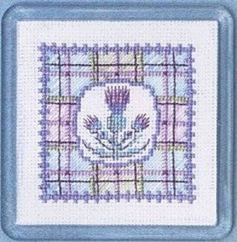 Tartan Thistles Coaster Counted Cross Stitch Kit Scottish - Etsy