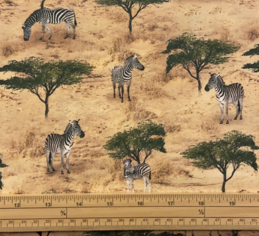 Fat Quarter African Safari Zebra in the Wild Allover 100% Cotton ...