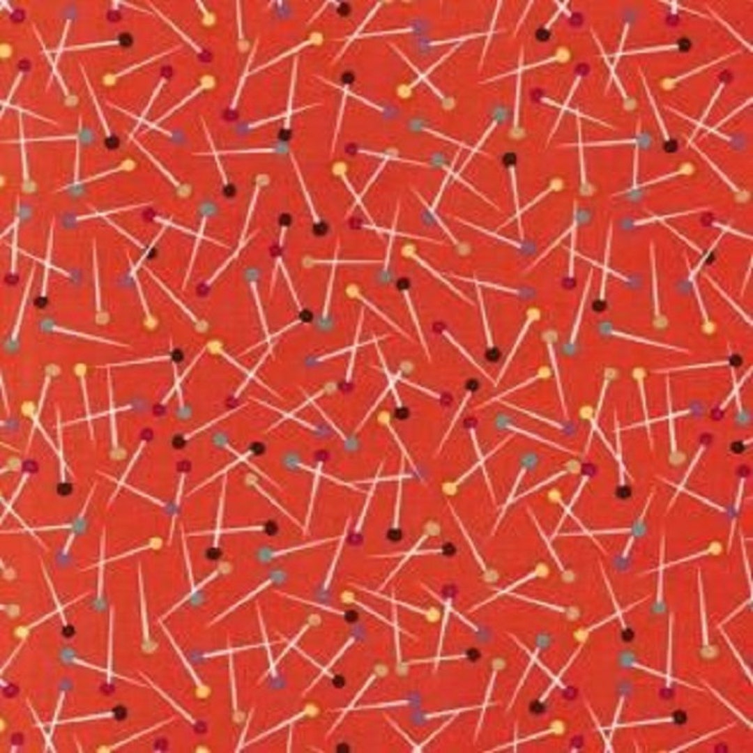 Fat Quarter Pin Scatter Orange Red Sewing Cotton Quilting Fabric ...