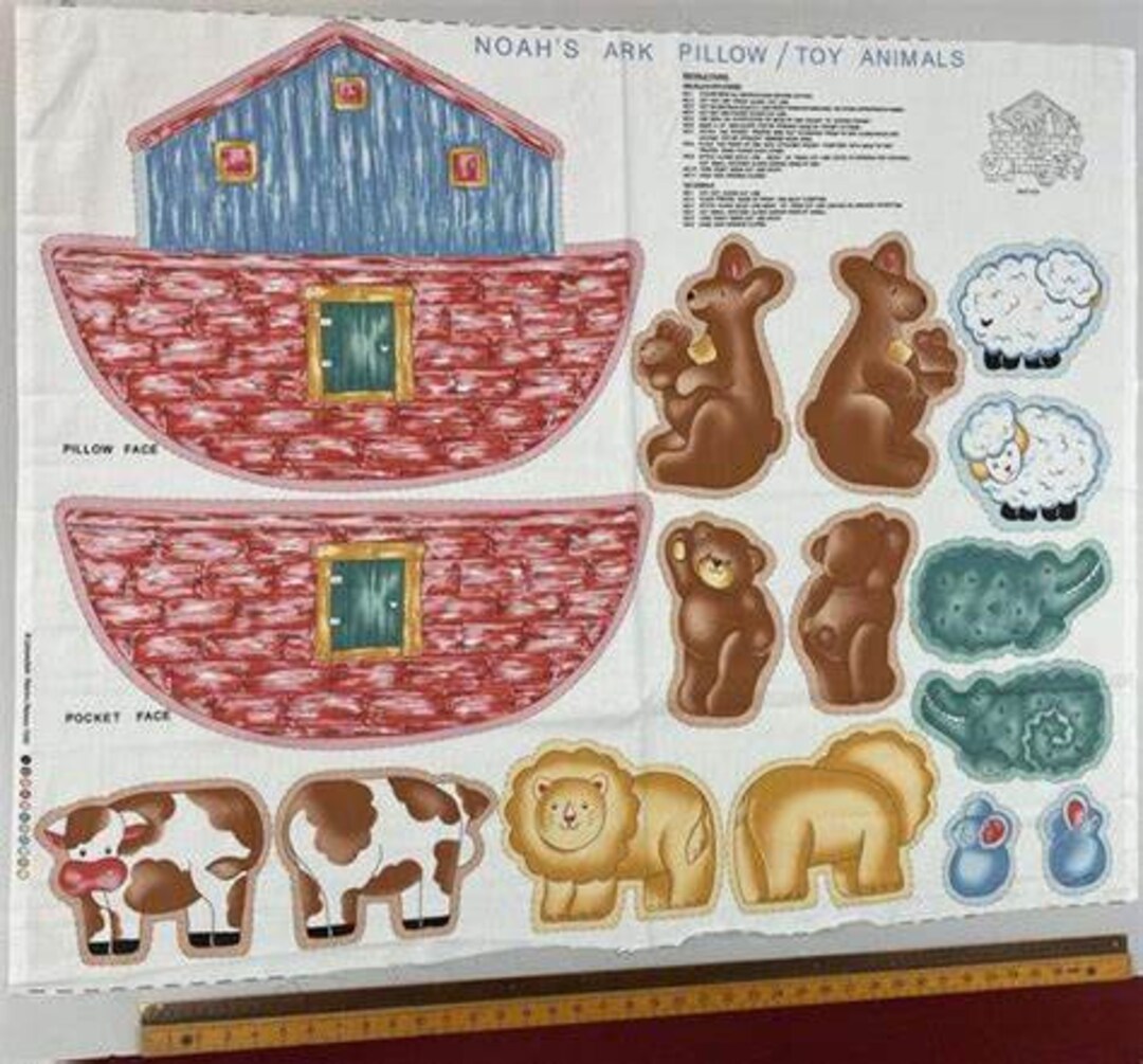 Make Your Own Noah's Arc Pillow/toy Animals Panel 100% Cotton Print ...
