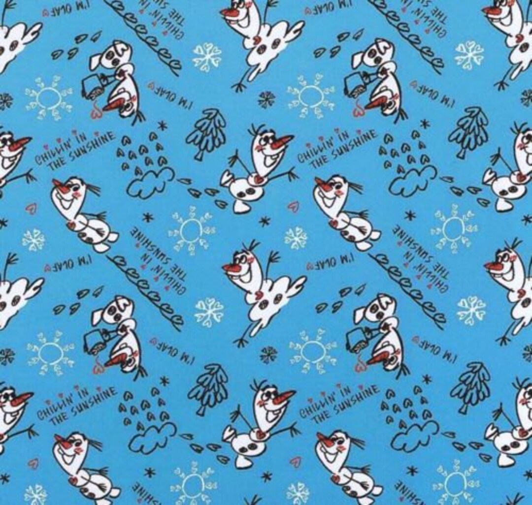 Fat Quarter Disney Frozen Character Olaf Sketch 100% Cotton Quilting ...