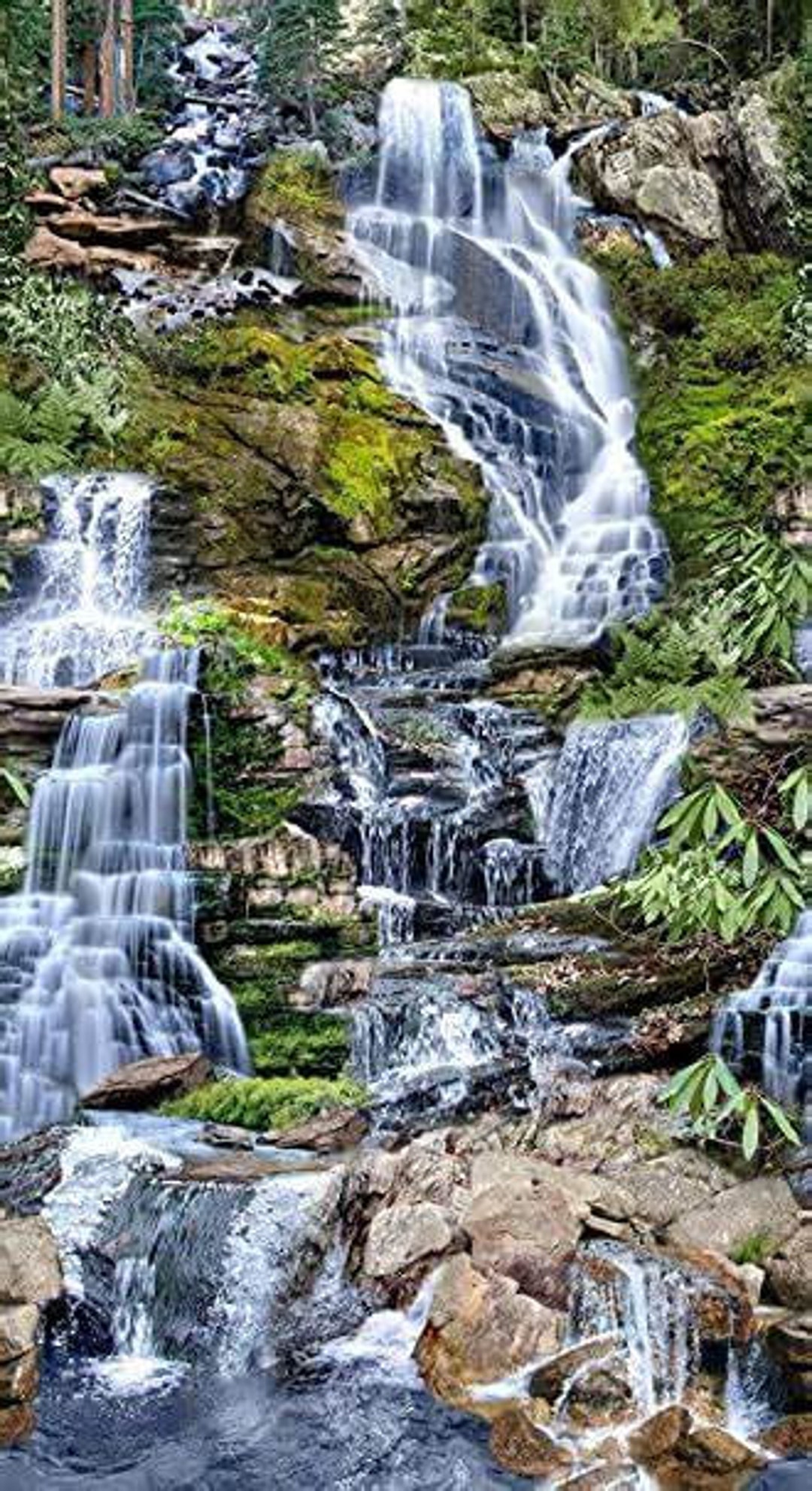 Rocky Waterfall Mountainside Panel 100% Cotton Print Fabric - Etsy